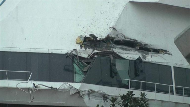 Carnival Cruise Ship Breaks Free In High Winds | US News | Sky News