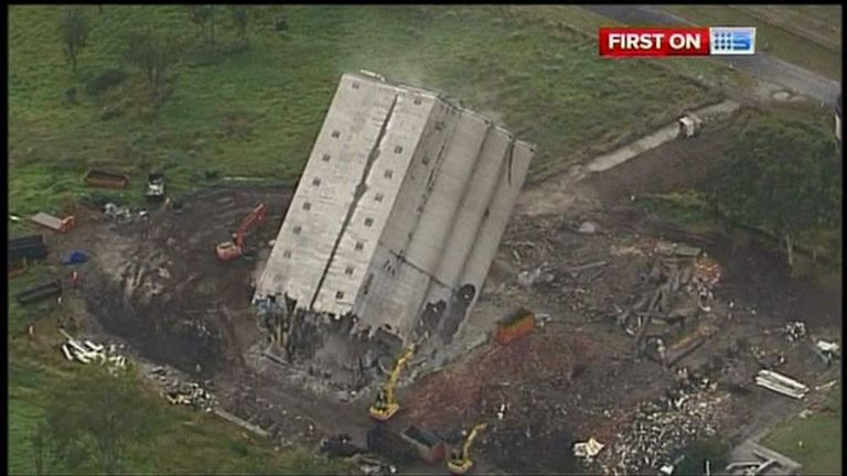 Demolition: Building Stuck Leaning To Side | World News | Sky News