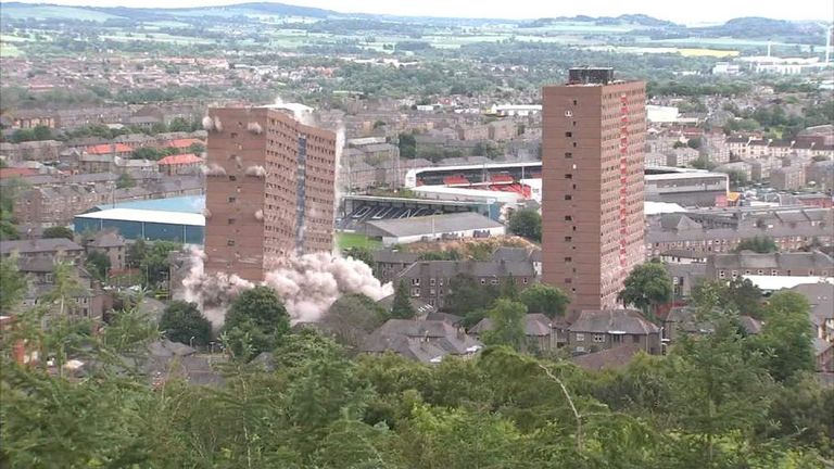 Dundee's Landmark Tower Blocks Demolished | UK News | Sky News