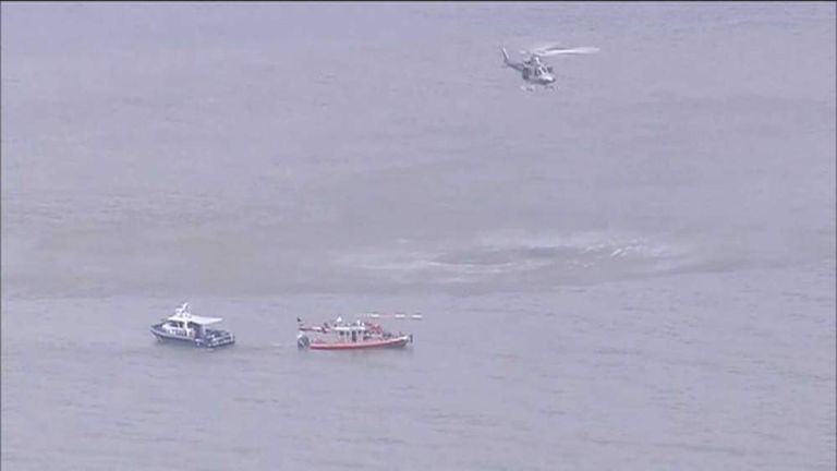 Helicopter Comes Down In NY's Hudson River | US News | Sky News