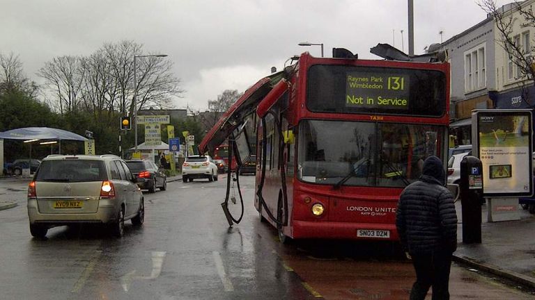 Bus Loses Roof After Wrong Turn Under Bridge | UK News | Sky News