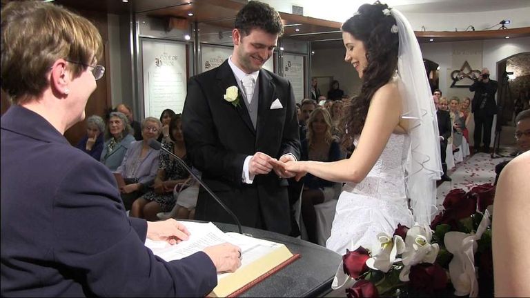Couple In Englands First Scientology Wedding Uk News Sky News