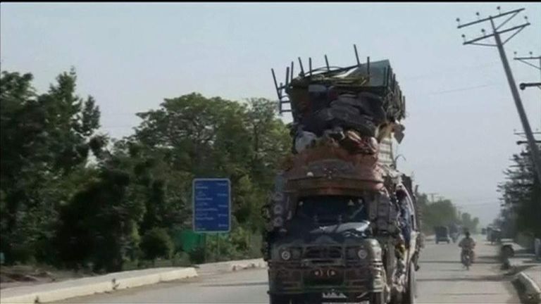 Families Flee As Pakistani Jets Target Taliban | World News | Sky News