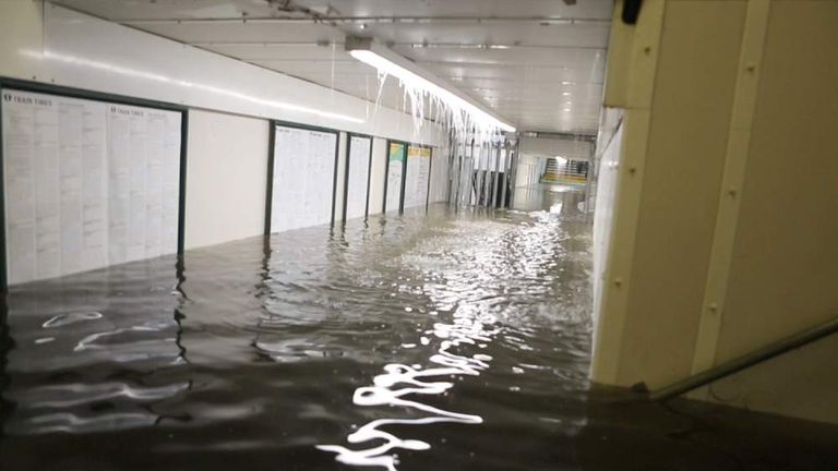 'Rivers Of Hail' As Freak Storm Sweeps Coast | UK News | Sky News