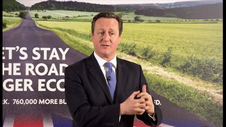Cameron Unveils Tories' First Election Poster | Politics News | Sky News