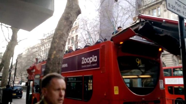 Five Hurt As London Bus Roof Ripped Off | UK News | Sky News