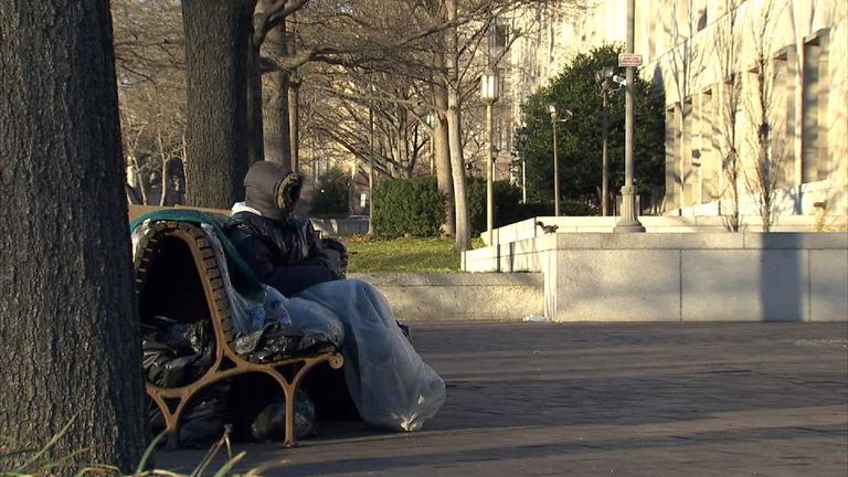 The New Homeless In America's Wealthy Capital | US News | Sky News