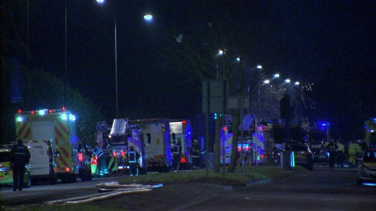 Firefighters Battle Industrial Blaze In Erith | UK News | Sky News