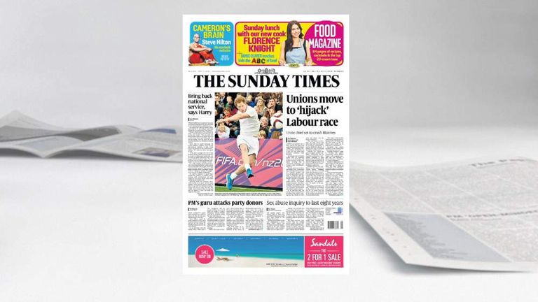 Sunday's National Newspaper Front Pages | UK News | Sky News