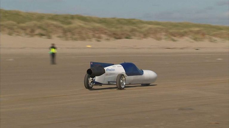 British Jet Bike Tested Prior To Record Attempt | Scoop News | Sky News