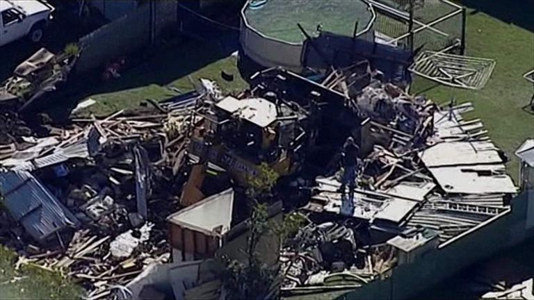 Bulldozer Rampage Destroys Cars And House | World News | Sky News