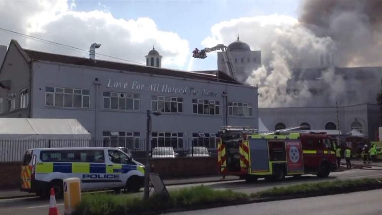 Blaze Near UK's Biggest Mosque Contained | UK News | Sky News