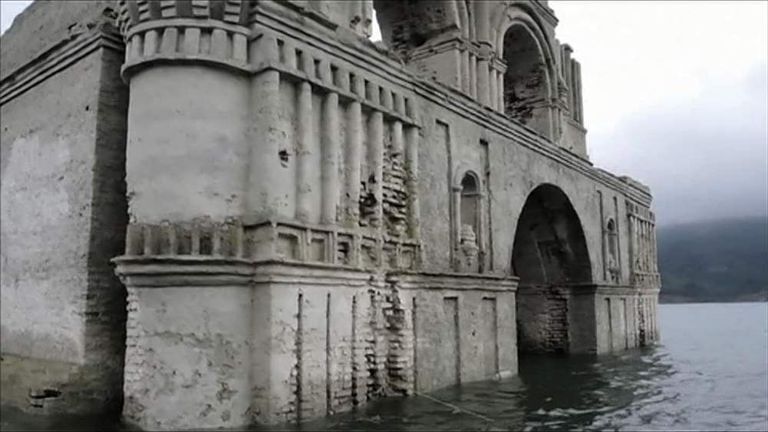 Church Emerges From Water During Drought | World News | Sky News