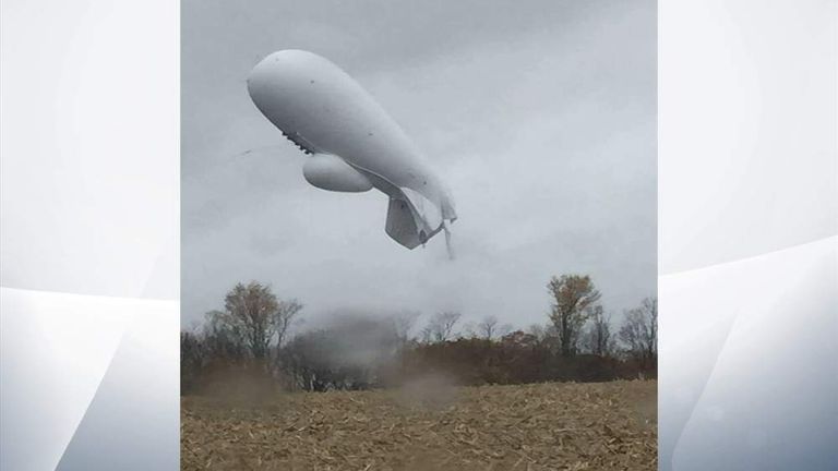 Fled Zeppelin: Runaway Blimp Causes Power Cuts | US News | Sky News