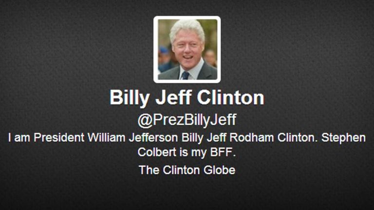 'PrezBillyJeff': Bill Clinton Joins Twitter | US News | Sky News