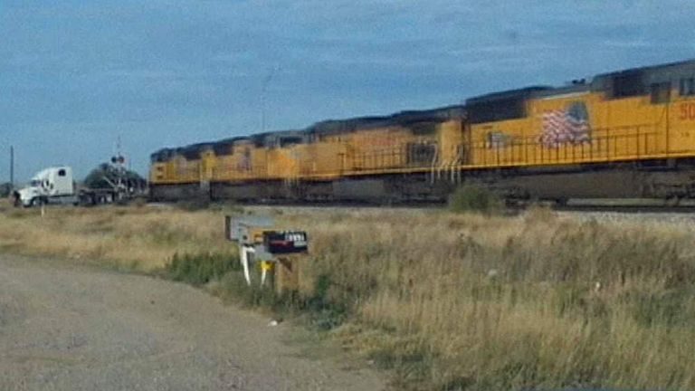 Video Shows Train Smashing Into Big Truck | US News | Sky News