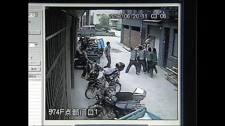 Video: Falling Toddler Caught By Passers-By | World News | Sky News