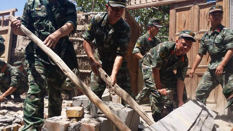 Powerful Earthquake Shakes Western China | World News | Sky News