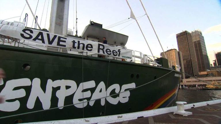 Rainbow Warrior On Great Barrier Reef Mission | World News | Sky News