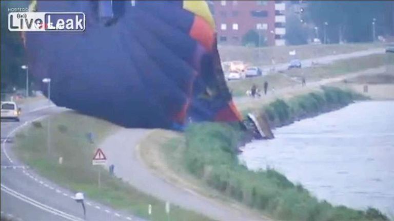 Hot Air Balloon Crash Caught On Camera | World News | Sky News