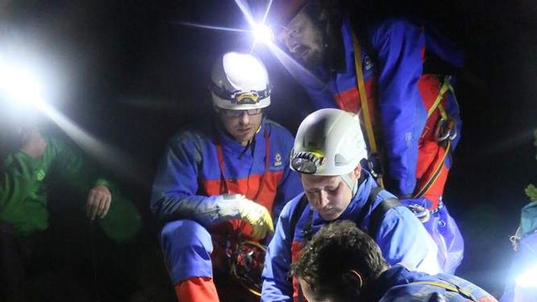 Delay For Man Stuck In Germany's Deepest Cave | World News | Sky News