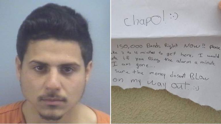 Alleged Bank Robber Posts Hold-Up On Instagram | US News | Sky News