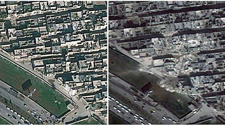 Syria Satellite Images Show Aleppo Bomb Damage | World News | Sky News