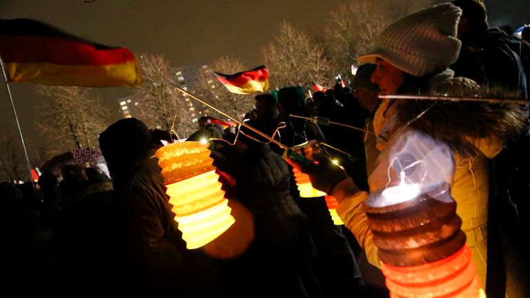 German Anti-Islam Rally Hits Record Number | World News | Sky News