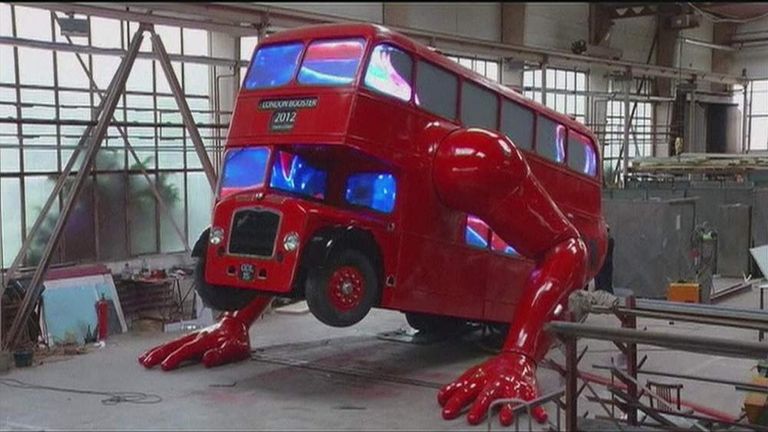 Bus Doing Push-Ups Created For Olympics | Scoop News | Sky News