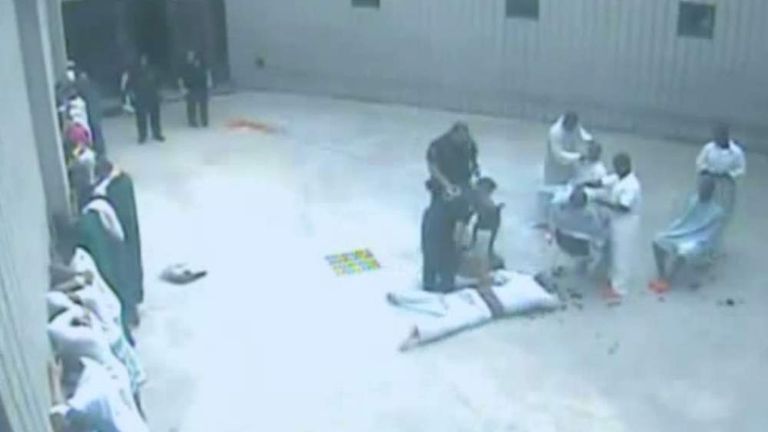 CCTV Captures Jail Guard's Attack On Inmate | US News | Sky News