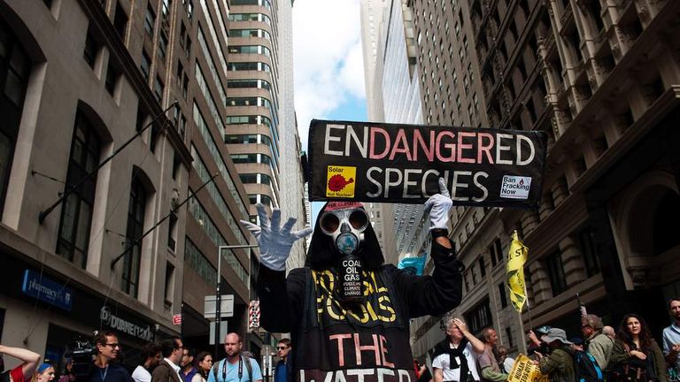 Climate Protesters Held In Wall Street Sit-In | US News | Sky News