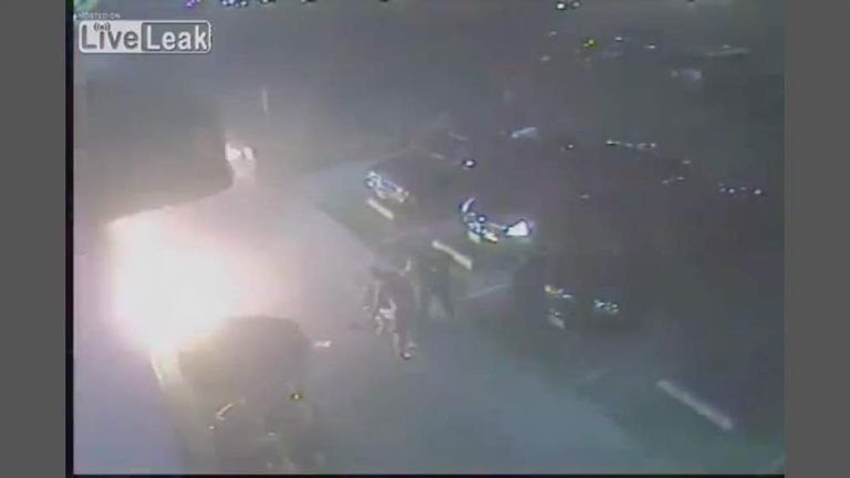 Molotov Cocktail Attack Caught On CCTV | US News | Sky News