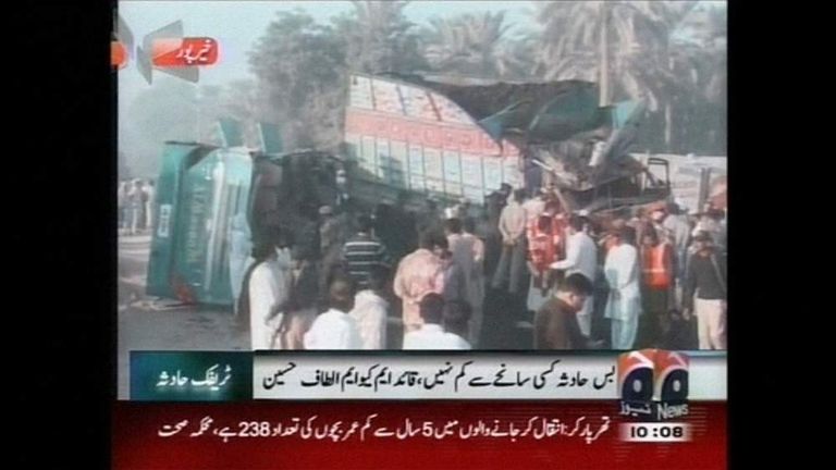 At Least 56 Killed In Pakistan Bus Crash | World News | Sky News