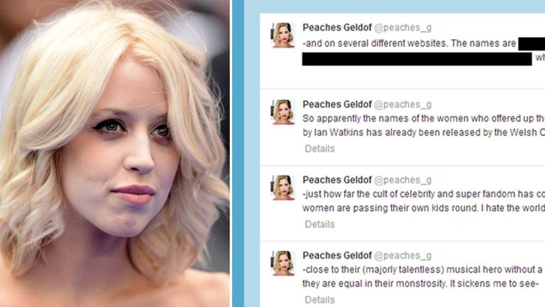 Peaches Geldof 'Sorry' For Watkins Tweets | UK News | Sky News