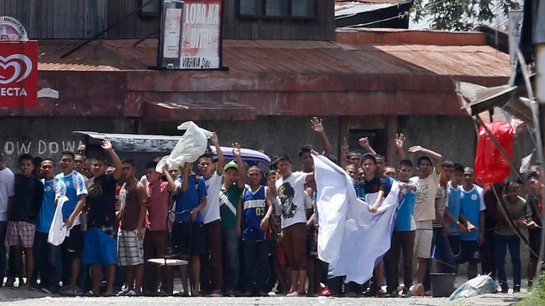 Philippines: Hostages Used As Human Shield | World News | Sky News