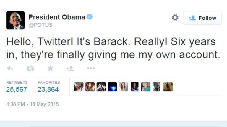 It's 'Really' Me: Obama Gets Twitter Account | US News | Sky News
