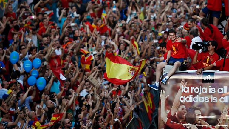 Football Fiesta: Spanish Team Celebrates Win | Scoop News | Sky News