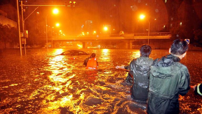 Heaviest Rain In 60 Years Kills 37 In Beijing | World News | Sky News