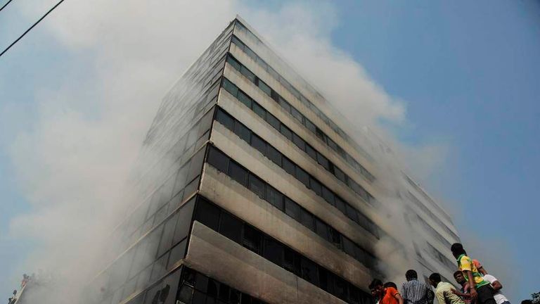 Second Fire At Bangladeshi Clothing Factory | World News | Sky News