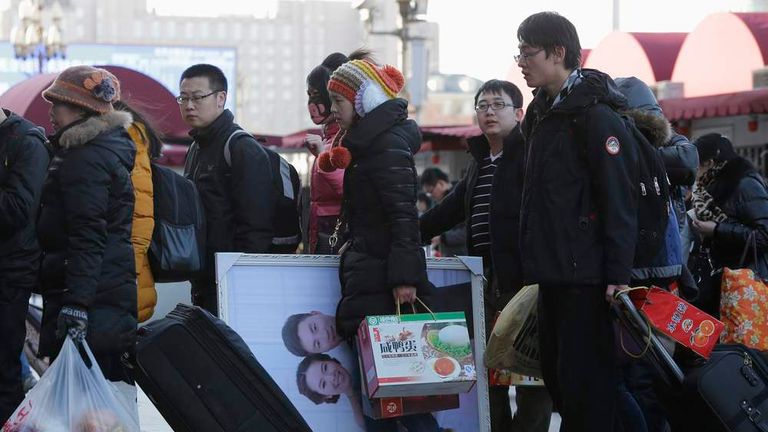 China: Mass Exodus Begins For Lunar New Year | World News | Sky News