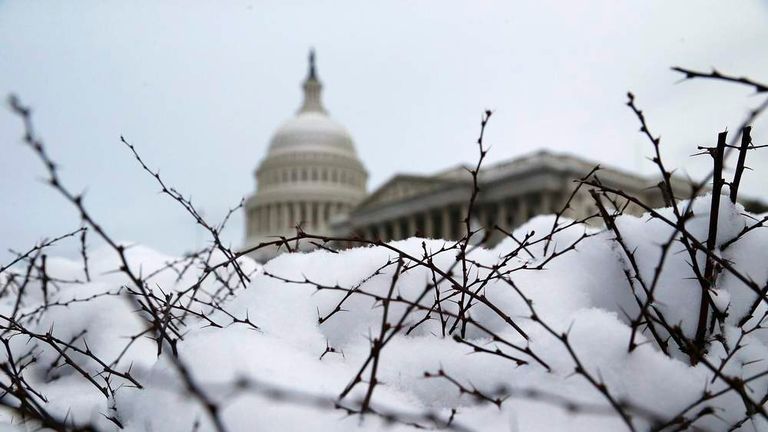 Late Winter Storm Freezes US Capital | US News | Sky News