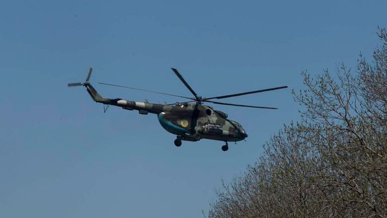 Nine 'Dead' As Ukrainian Helicopter Shot Down | World News | Sky News