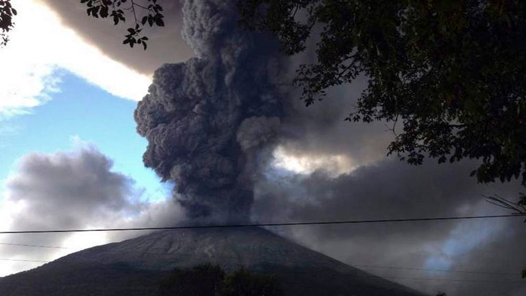 Chaparrastique Volcano Spills Smoke And Ash | World News | Sky News