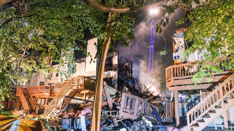 Six Townhouses Destroyed In Gas Explosion | US News | Sky News