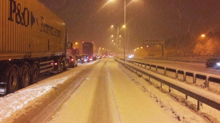 Weather: Snow Storm Brings M6 To Standstill | UK News | Sky News