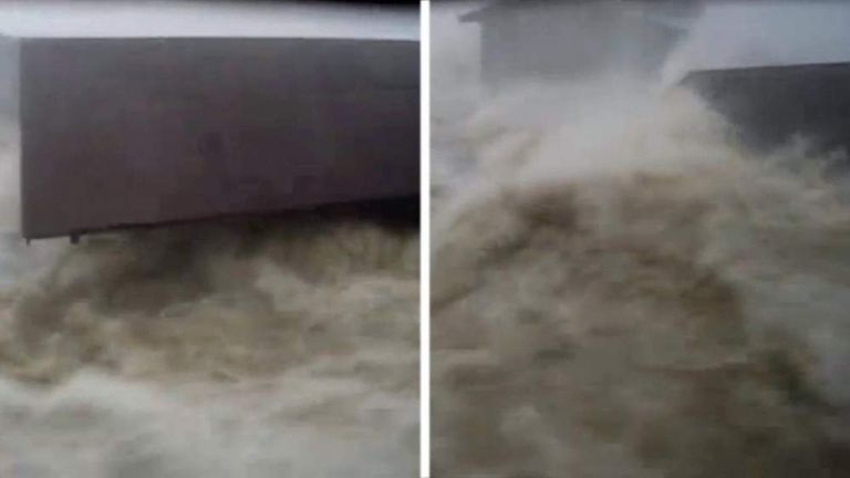 Typhoon Haiyan: Video Shows Home Swept Away | World News | Sky News