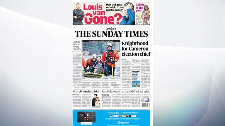 Sunday's National Newspaper Front Pages | UK News | Sky News