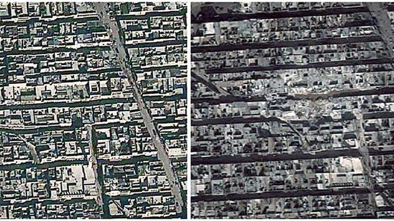 Syria Satellite Images Show Aleppo Bomb Damage | World News | Sky News
