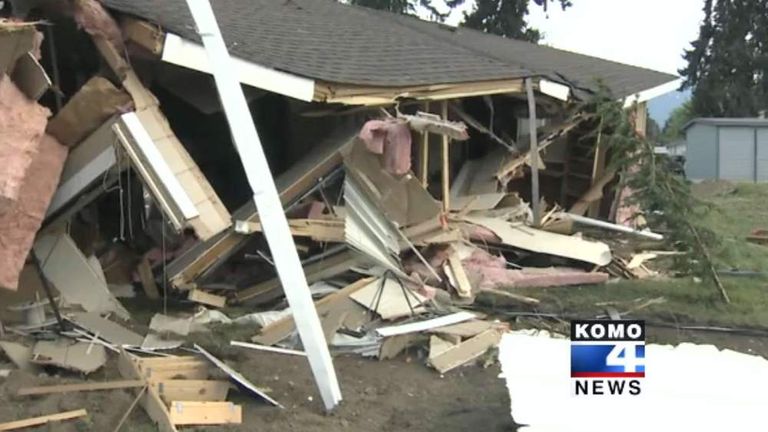 Bulldozer Rampage: Washington Homes Crushed | US News | Sky News