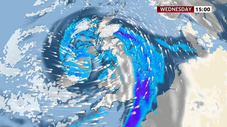 'Red Alert' As Storm Brings 100mph Winds | UK News | Sky News
